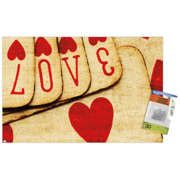 ・THIS TRENDS TOM QUARTERMAINE - PLAYING CARDS WITH LOVE WALL POSTER uses high-resolution artwork and is printed on Photo...
