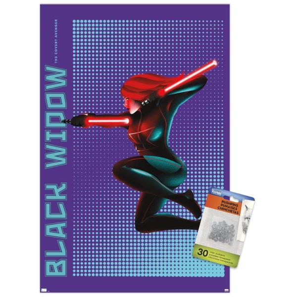 ・THIS TRENDS MARVEL SHAPE OF A HERO - BLACK WIDOW WALL POSTER uses high-resolution artwork and is printed on PhotoArt Gl...