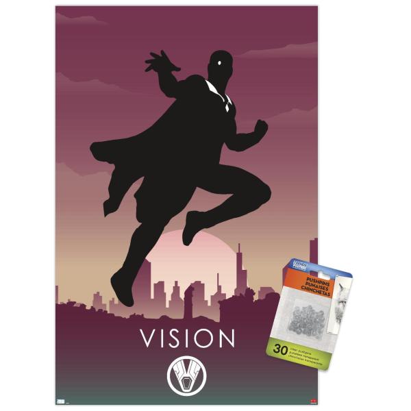 ・THIS TRENDS MARVEL HEROIC SILHOUETTE - VISION WALL POSTER uses high-resolution artwork and is printed on PhotoArt Gloss...