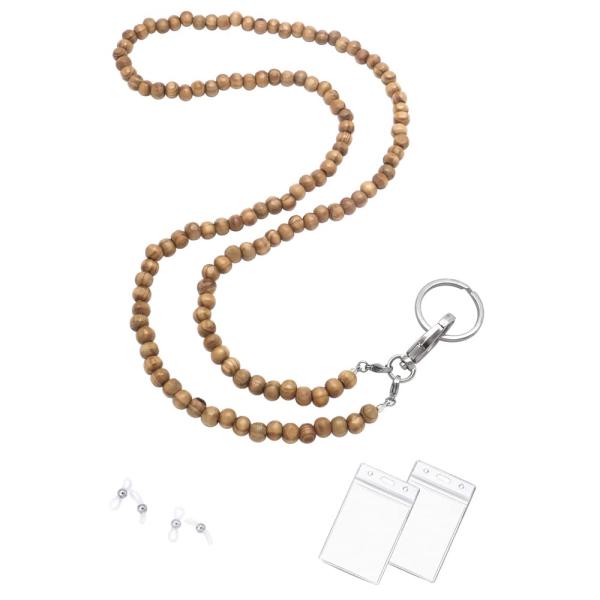 ・1.Muti-Uses: This wood beaded badge lanyard not only can work as a ID badge or keychain holder, but also can be used as...
