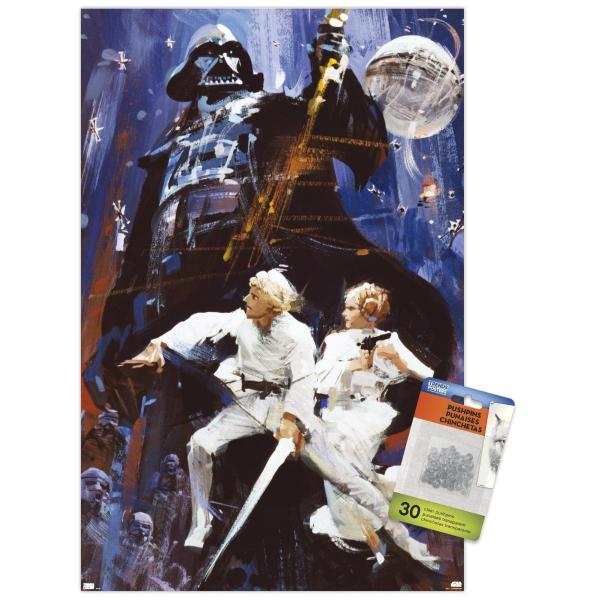 ・THIS TRENDS STAR WARS: A NEW HOPE - ILLUSTRATED ONE SHEET WALL POSTER uses high-resolution artwork and is printed on Ph...