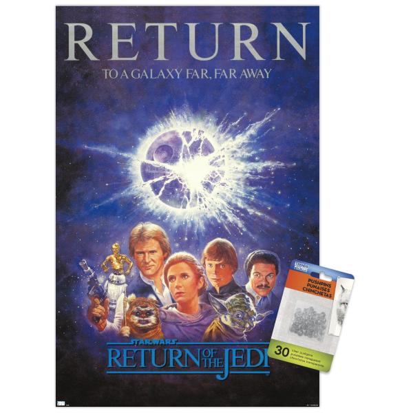 ・THIS TRENDS STAR WARS: RETURN OF THE JEDI - ILLUSTRATED ONE SHEET WALL POSTER uses high-resolution artwork and is print...