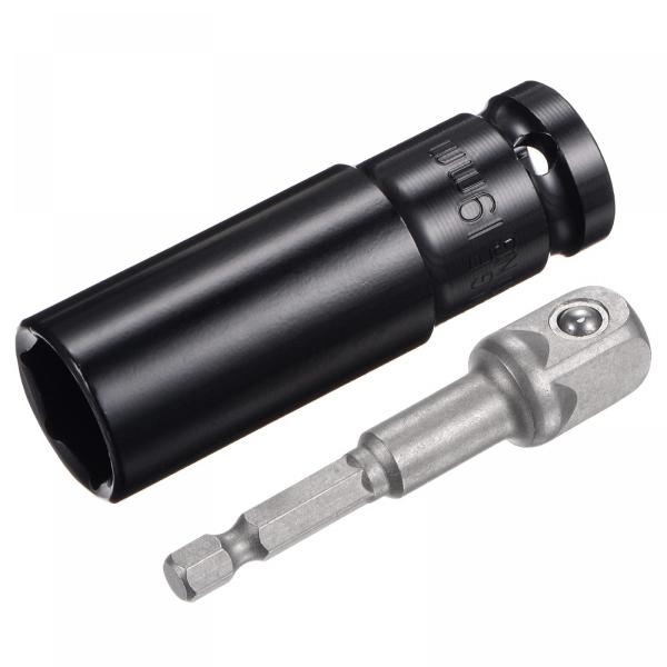 ・[Included] - 1/2" drive 19mm 6-point socket, 3" total length; 1/4" hex shank, 2.87" length socket adapter.・[Extra Depth...