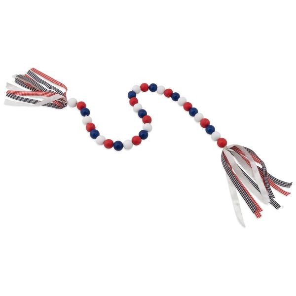 ・VIBRANT PATRIOTIC COLORS Wooden bead garland is adorned with vibrant red, white, and blue beads; adds patriotic charm t...