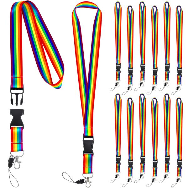 ・Package Information: the package contains 12 pieces of rainbow lanyard for keys, the abundant quantity will be suitable...