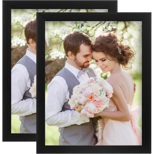 ・PICTURE FRAME DESIGN: Fits size 8x10" Photos. Actual display size is 7.7 x 9.6". Black Picture Frame for Wall and Table...