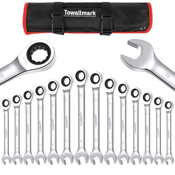 ・【14pcs Metric Ratchet Wrenches Set】The combination ratchet wrenches set include 6mm, 7mm, 8mm, 9mm, 10mm, 11mm, 12mm, 1...