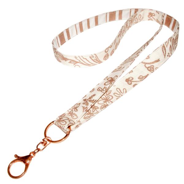 ・A gorgeous feminine lanyard to carry your badge or keys. This 3/4 inch wide, 100% cotton strap is creamy white or black...