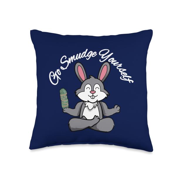 ・Funny meditating Spirit Animal Rabbit smudging graphic design for meditation lovers, Reiki practitioners, yoga yogis, l...