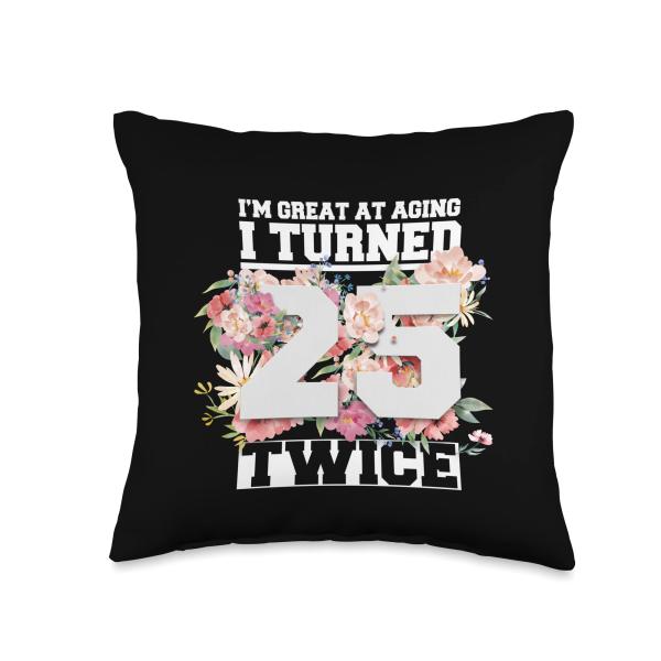 ・Perfect Birthday Gift Idea for Men / Women - I Turned 25 Twice TShirt. Awesome present for dad, brother, sister, husban...