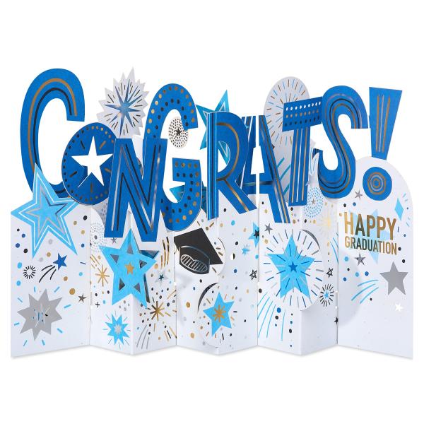 ・Front Message: Congrats! Happy Graduation・Inside Message: You did it!・This displayable graduation card features classic...