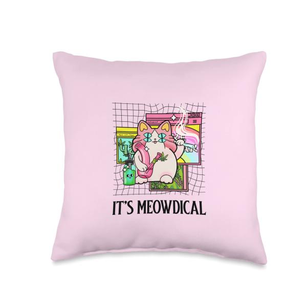 ・It's Meowdical Funny Stoner Cat Kawaii Vaporwave Weed Gift・Funny "Its Meowdical" design, with a cat smoking weed in a a...