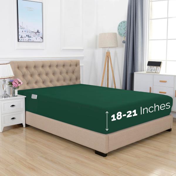 ・Elegant Comfort California King-Size Single Fitted Sheet Dimensions - 72" x 84" - Has Extra Deep Pockets to fit High Ma...