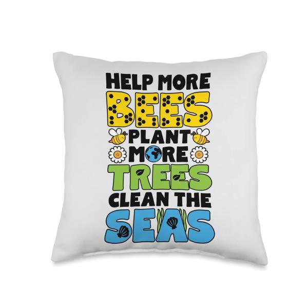 ・Earth Day Help More Bees Plant More Trees Clean The Seas Inspirational Design for a beekeeper, apiarist, nature lover, ...