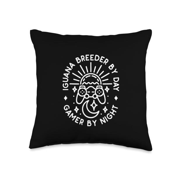 ・Cool Design with Game Controller, Sun, Moon and Stars for Console Video Game Lovers!・Iguana Breeder By Day Gamer By Nig...