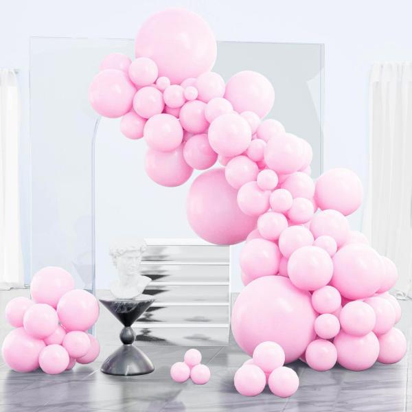 ・85 PCS PINK BALLOONS DIFFERENT SIZES: Package includes 18 inch pink balloons (3 pcs), 12 inch pink balloons (25 pcs), 1...