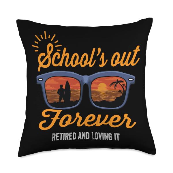 ・Teacher Retirement, Schools Out Forever Retired And Loving It with the reflection of palms tree on glasses is a funny r...