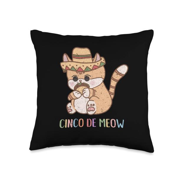 ・Cinco De Meow Cat Lover Cinco De Mayo・100% spun-polyester fabric・Double-sided print・Filled with 100% polyester and sewn...