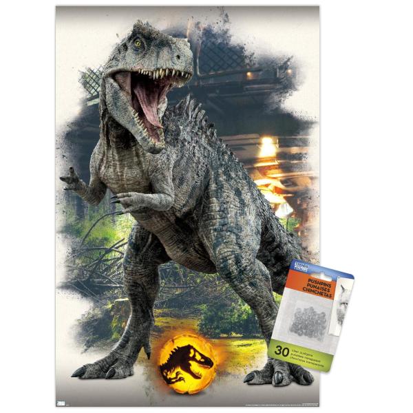 ・THIS TRENDS JURASSIC WORLD: DOMINION - GIGANOTOSAURUS FOCAL WALL POSTER uses high-resolution artwork and is printed on ...