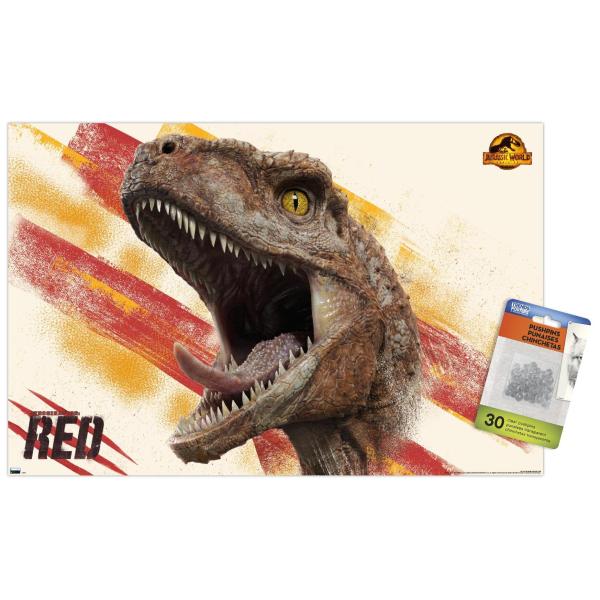 ・THIS TRENDS JURASSIC WORLD: DOMINION - RED WALL POSTER uses high-resolution artwork and is printed on PhotoArt Gloss Po...