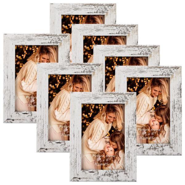 ・Total 7PCS - 4 x 6 frame, suitable for 4"x6" photo/prints/artwork. Multiple 4 by 6 picture frame set allow you to build...