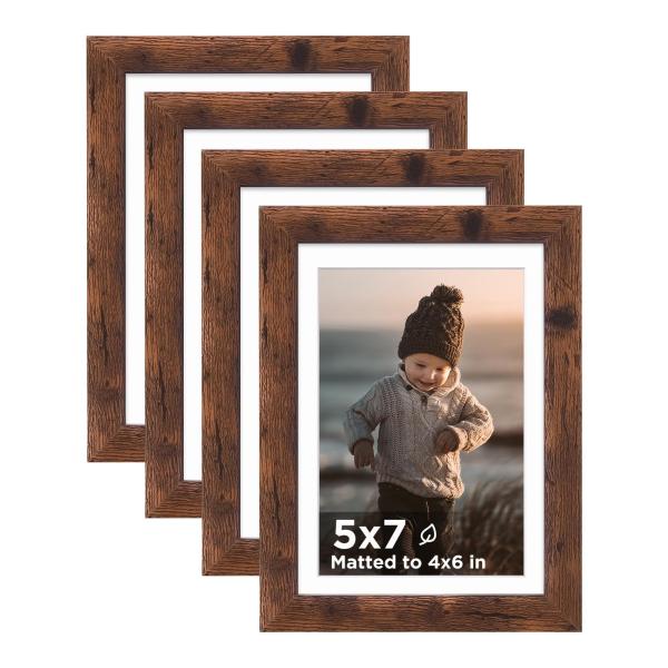 ・PREMIUM MATERIAL: These 5x7 picture frames are made from sturdy Composite wood. It's kind of sustainable eco-friendly m...