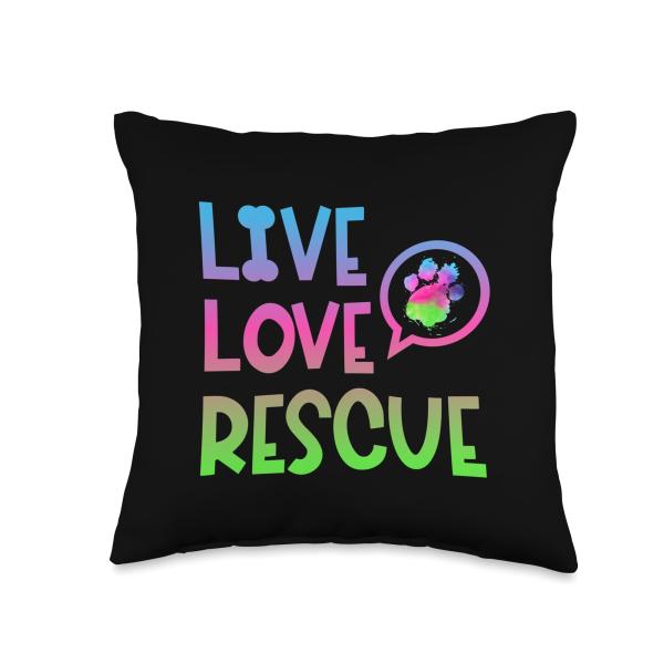 ・Animal Rescue Advocacy design. This colorful "Live Love Rescue" design with a watercolor dog paw is perfect for a dog a...