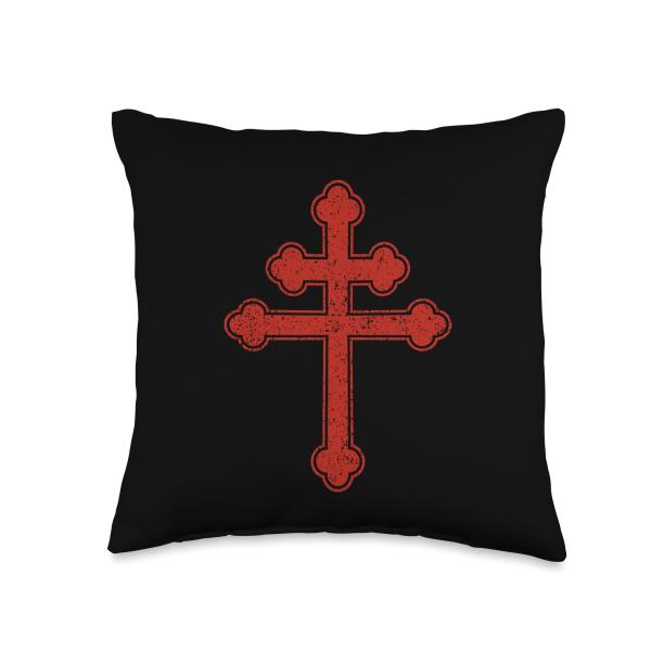 ・Knights Templar Freemasonry design. DISTRESSED RED STYLE.・100% spun-polyester fabric・Double-sided print・Filled with 100...