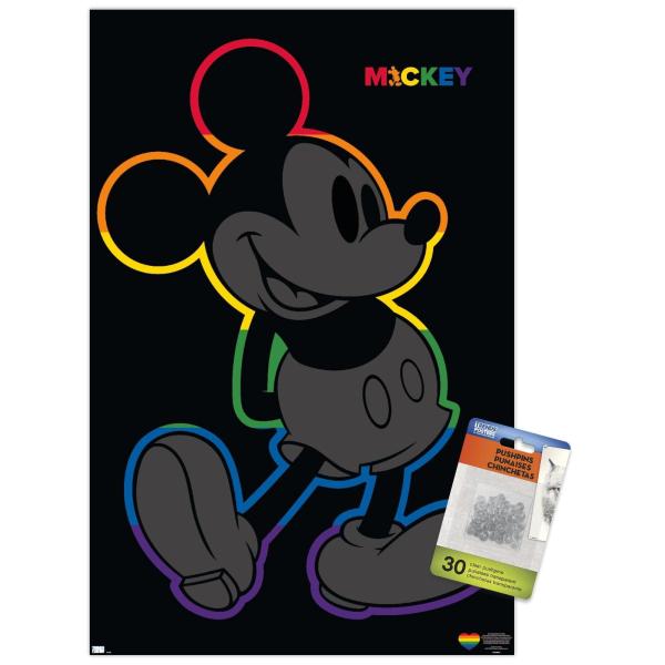 ・THIS TRENDS DISNEY MICKEY MOUSE - RAINBOW OUTLINE WALL POSTER uses high-resolution artwork and is printed on PhotoArt G...