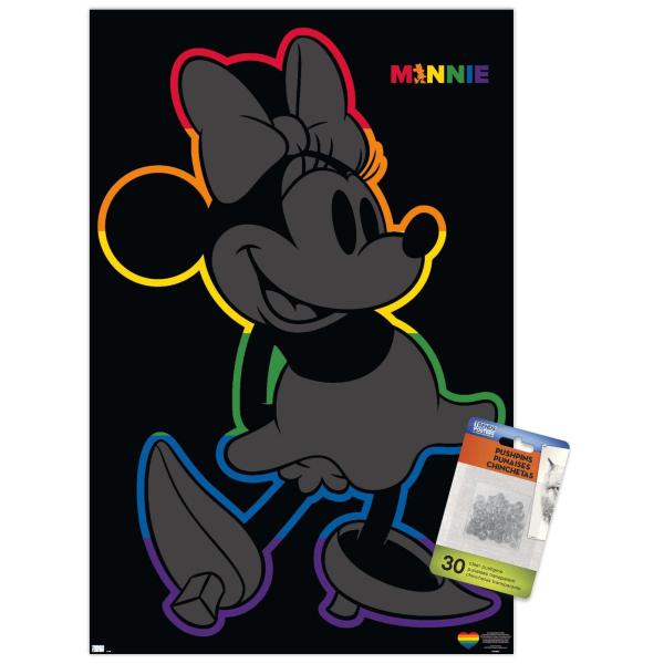 ・THIS TRENDS DISNEY MINNIE MOUSE - RAINBOW OUTLINE WALL POSTER uses high-resolution artwork and is printed on PhotoArt G...