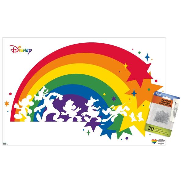・THIS TRENDS DISNEY MICKEY MOUSE ＆ FRIENDS - RAINBOW WALL POSTER uses high-resolution artwork and is printed on PhotoArt...