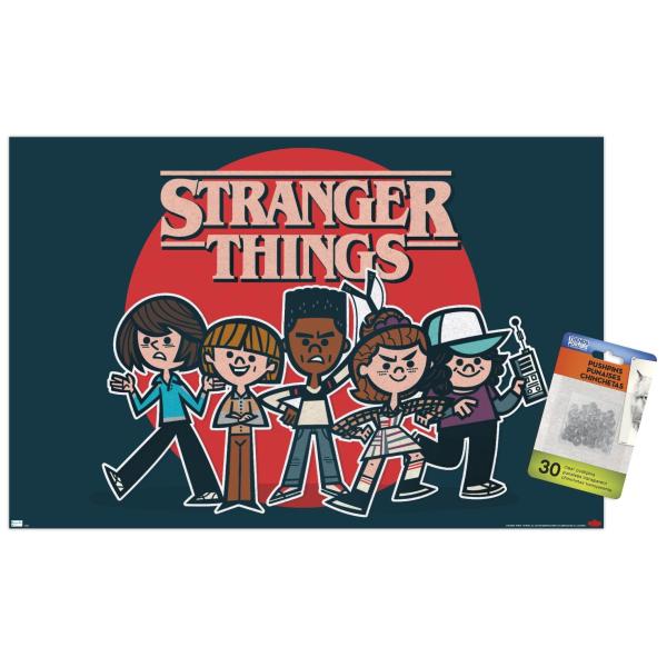 ・THIS TRENDS NETFLIX STRANGER THINGS: SEASON 4 - ANIMATED GROUP WALL POSTER uses high-resolution artwork and is printed ...