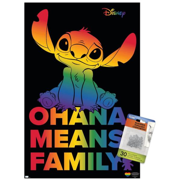 ・THIS TRENDS DISNEY LILO AND STITCH - OHANA PRIDE WALL POSTER uses high-resolution artwork and is printed on PhotoArt Gl...