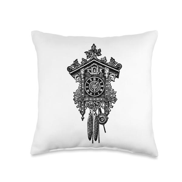・Great idea for anyone who likes to collect antique cookoo clocks・Shows a black and white image of a cuckoo clock on the...