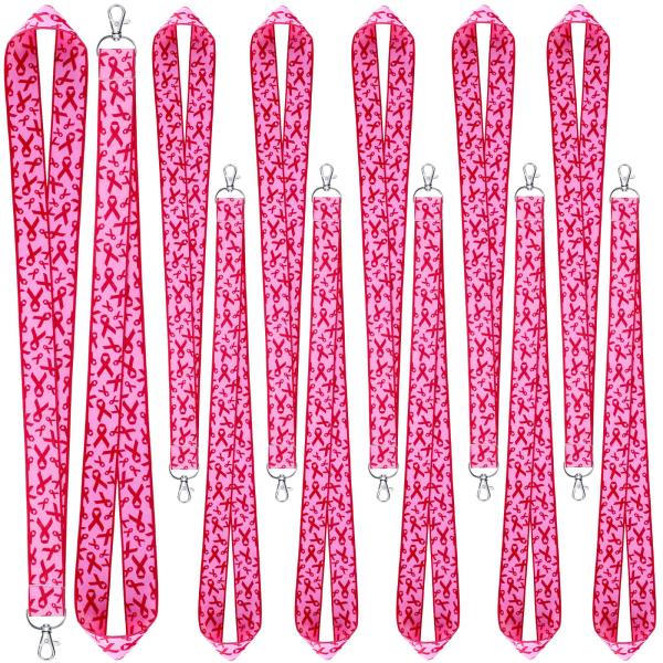 ・Sufficient Quantity: you will receive 12 pieces of breast cancer awareness pink ribbon neck lanyards, each measures 0.9...
