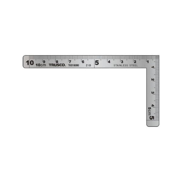・●長辺(mm)：160●短辺(mm)：80●幅(mm)：10●厚さ(mm)：1.2●目盛仕様：cm表示●長さの許容差：全長±0.2mm●直角度：100mmで±0.1mmを超えない