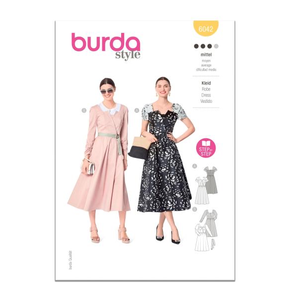 ・Burdaパターンキットには、パターンピース、ステップバイステップの説明書（文章・図解）、生地・トリムの選び方、サイズ情報が含まれています。\n・ミセスサイズ8〜18（34〜44）に対応した型紙です。\n・特別な機会にぴったりのレトロなス...