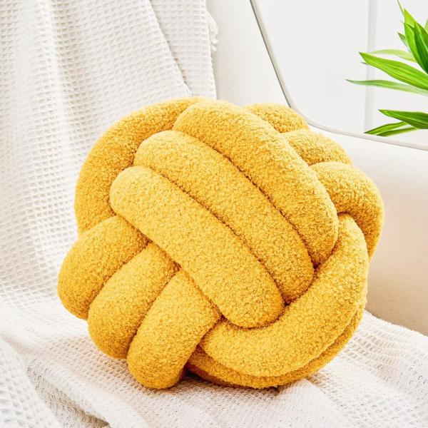 ・【KNOT BALL PILLOW】Uvvyui round throw pillow is made of high quality PP cotton filling and lamb wool fabric covering mak...