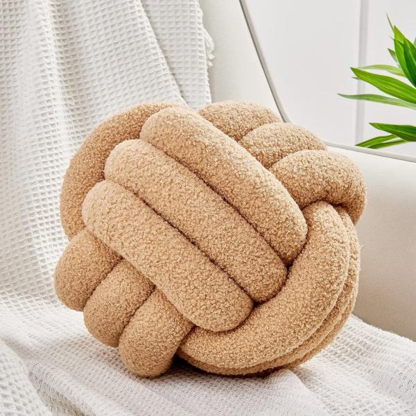 ・【KNOT BALL PILLOW】Uvvyui round throw pillow is made of high quality PP cotton filling and lamb wool fabric covering mak...