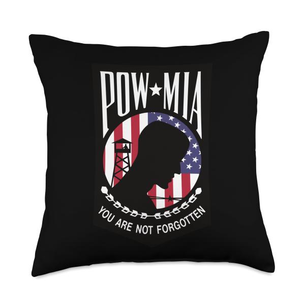 ・The POW MIA flag that includes the abbreviations POW, which is an English abbreviation for Prisoners of War, and MIA fo...