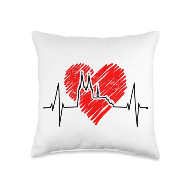 ・Cologne skyline with heartbeat for beautiful Cologne in Germany - Your heart beats K〓lle? You are a Cologne lover and f...