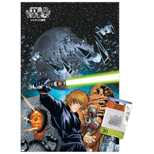 ・THIS TRENDS STAR WARS: MANGA MADNESS - RETURN OF THE JEDI WALL POSTER uses high-resolution artwork and is printed on Ph...