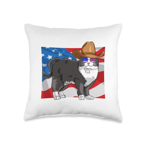 ・An awesome Merica Fourth of July Piebald cat tee for Men, Women, kitten lovers, and Kids looking for a funny Patriotic ...