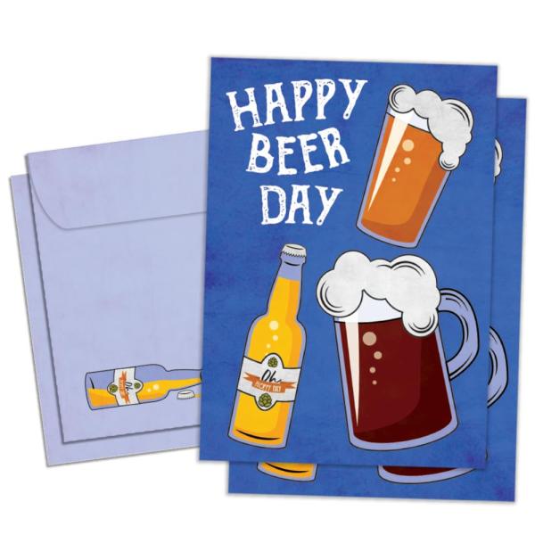 ・Inside Greeting: May your happy hour last all day | Cover Greeting: Happy beer day・ARTFUL DESIGNS - Make every birthday...