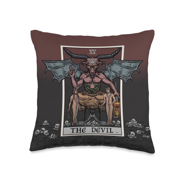 ・Here is a modern take on the vintage tarot card, The Devil. Baphomet, the horned sabbatic goat represents the balance b...