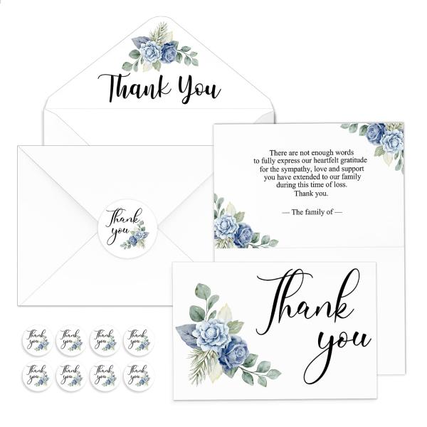 ・Ample Quantities to Use and Share: we have prepared 50 pieces of funeral thank you cards, 50 pieces of envelopes and 2 ...