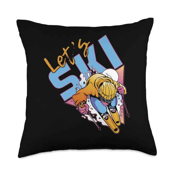 ・"LET'S SKI" Cool vintage ski design retro skiing shred ski shredding down snow hills for wintersport fans vintage frees...