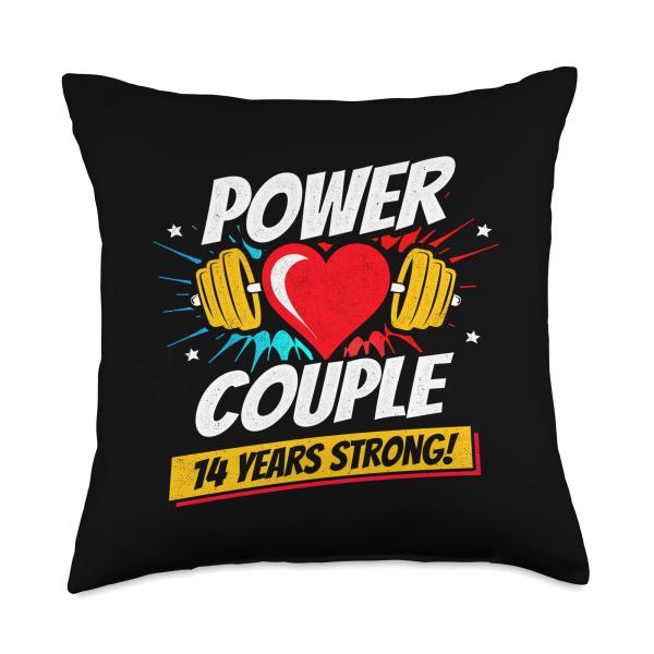 ・This fun 14th wedding anniversary design is perfect for the superpower fitness couple, personal trainer or fitness coac...