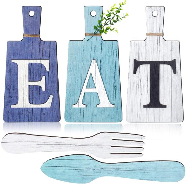 ・Delicate Design: welcome family and friends into your kitchen or dining space with our charming wooden eat sign; Each l...