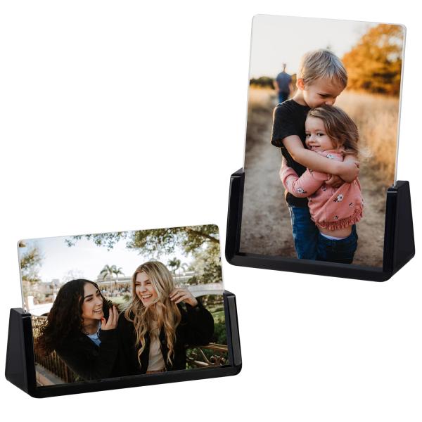 ・[MODERN DESIGN] - Come with 2 Pack 4x6 '' picture frame horizontal and vertical version to display photos on shelves, d...